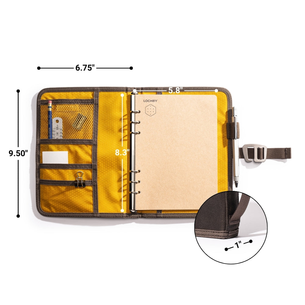 LOCHBY Field Binder A5: Durable Waxed Canvas 6‑Ring Binder