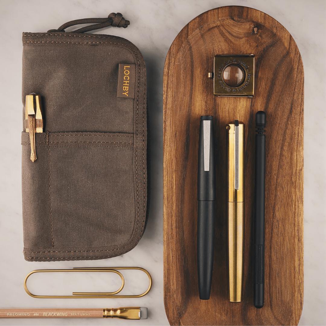LOCHBY Quattro Pen Case: Holds 4 pens in water-resistant waxed canvas