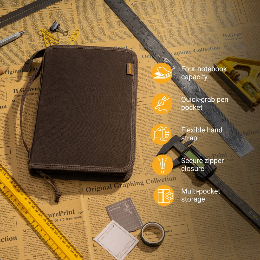 LOCHBY Field Folio A5: Zippered Notebook & Pen Organizer with Included ...